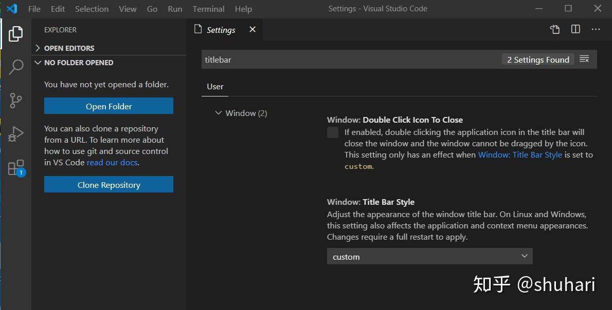 vscode顶部菜单栏变成白色了，怎么设置深色呢？ - 知乎