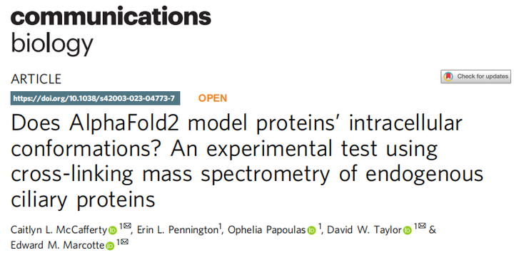 学术速运|AlphaFold2是否模拟了蛋白质的细胞内构象？内源性纤毛蛋白交联质谱的实验试验 - 知乎
