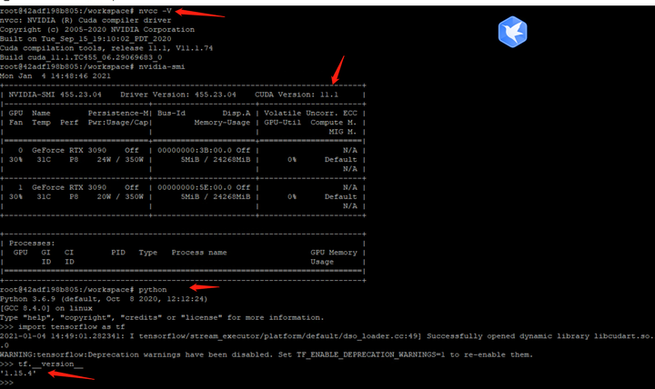 RTX3090运行Tensorflow1.15（CUDA 11.1） Docker、TF1.15测试环境 - 知乎