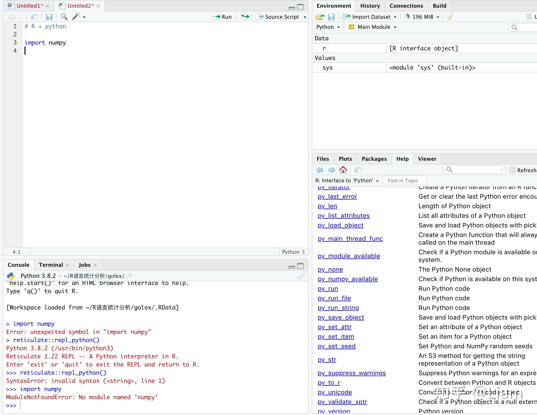 在Rstudio 中使用python - 知乎