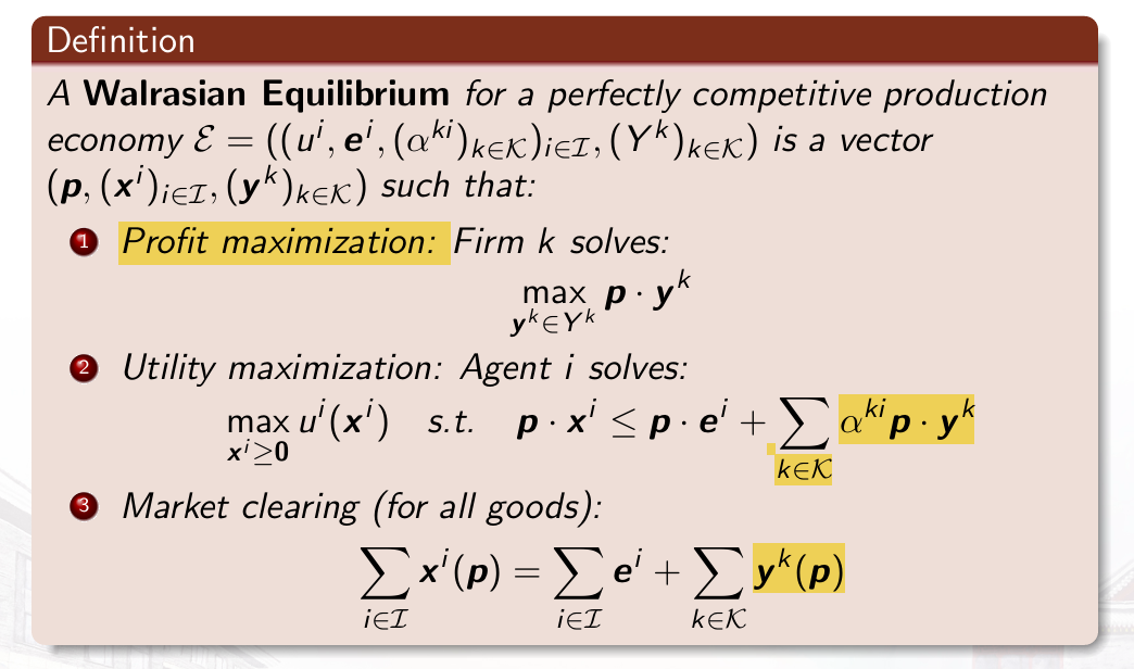 高级微观经济学一学习/复习笔记：6.Market equilibrium(2)-Welfare Theorems and Production ...