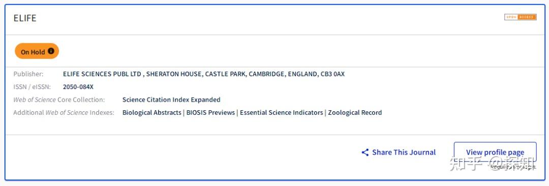 突发！科睿唯安官宣：将取消eLife影响因子！期刊表示早就不想要了 - 知乎