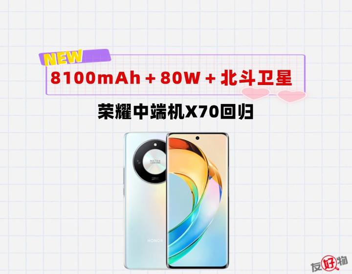 8100mAh＋80W快充＋北斗卫星通讯！荣耀千元机X70回归，卷翻机圈 - 知乎