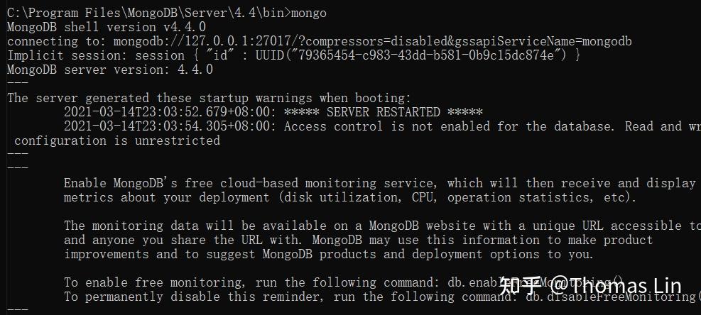 MongoDB报错：connecting to: mongodb://127.0.0.1:27017/?compressors=disabled&gssapiServiceName ...