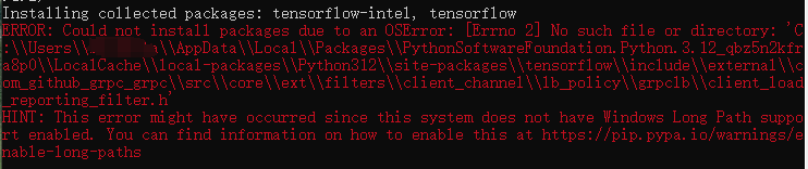pip install tensorflow 报错OSErrno [Errno 2] - 知乎