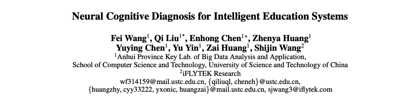 NeuralCD: Neural Cognitive Diagnosis for Intelligent Education Systems - 知乎