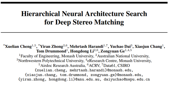 LEAStereo：Hierarchical Neural Architecture Search for Deep Stereo Matching - 知乎