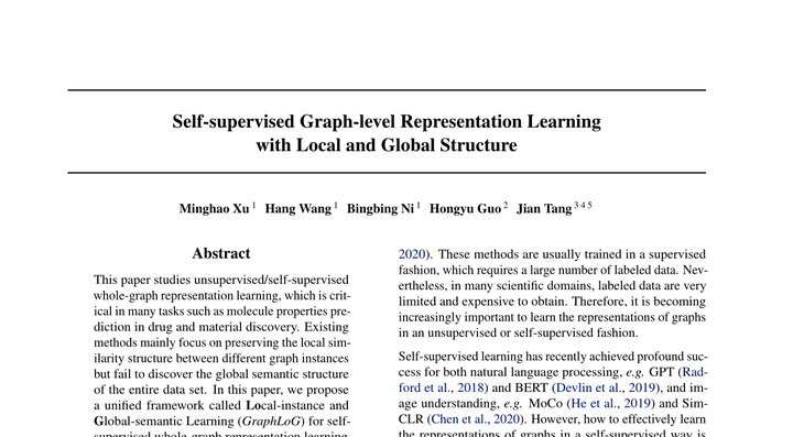 【论文笔记】Self-supervised Graph-level Representation Learning with Local and Global Structure - 知乎