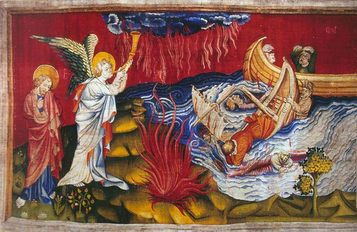 中世纪最壮观挂毯(法国昂热城堡珍藏)：圣经启示录2：死亡四骑士，七号吹响七灾【高清大图】 - 知乎