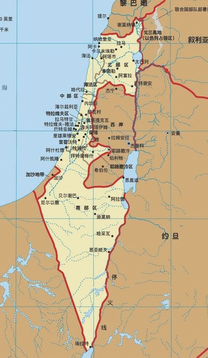 以色列和巴勒斯坦实际控制领土对比图（完整版） - 知乎