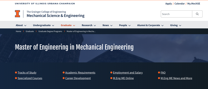 美国研究生项目｜伊利诺伊大学-香槟分校 - 机械工程硕士 UIUC－Master of Engineering in Mechanical ...