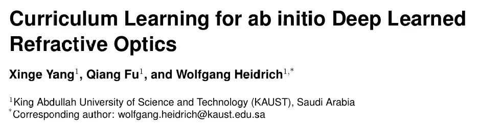 Talk | 阿卜杜拉国王科技大学杨辛格：计算成像系统与AI光学设计 - 知乎