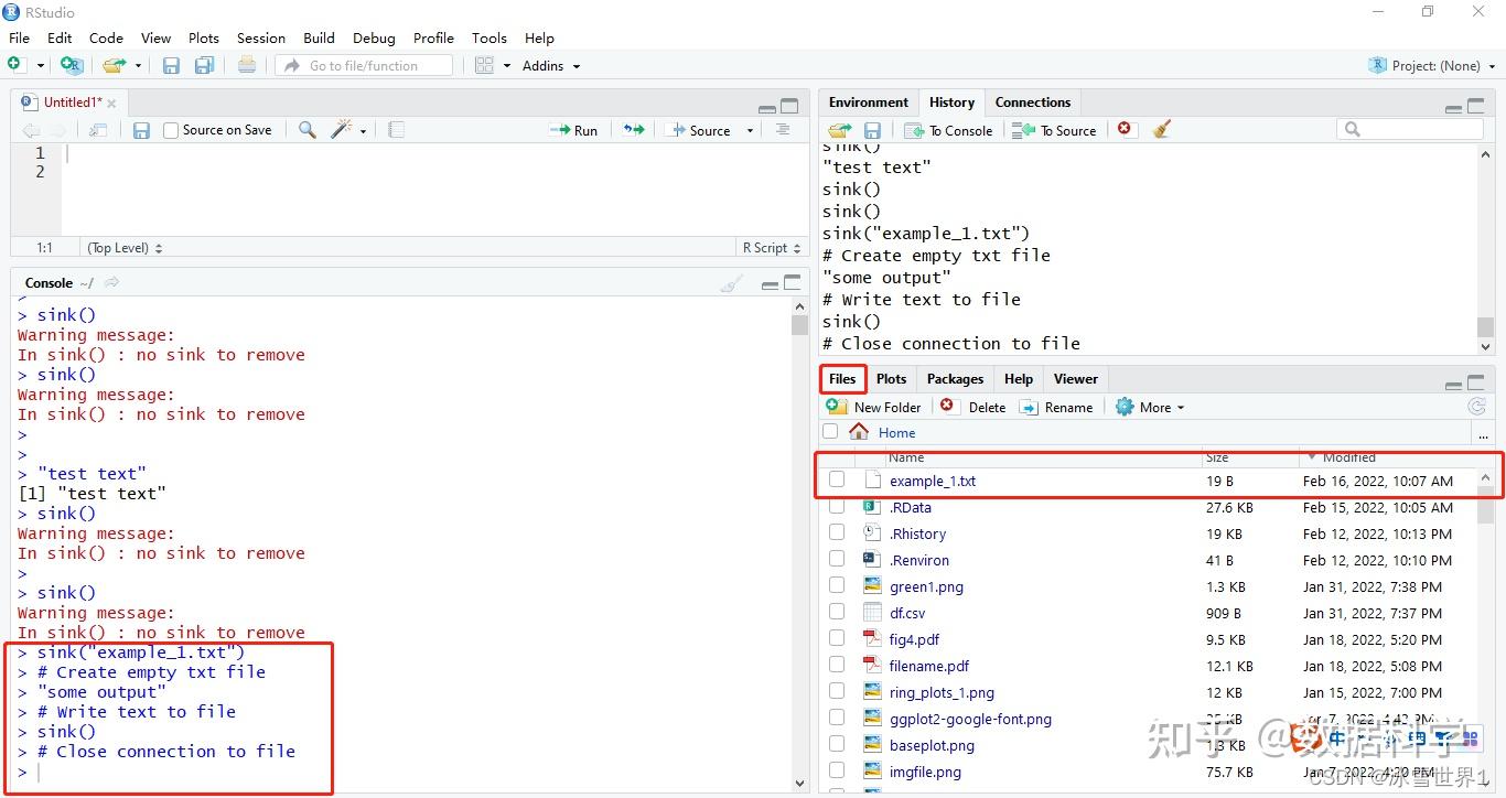 R语言的输入输出函数source和sink：source函数执行本地R脚本内容、sink函数将指定内容输出到指定目录文件、append参数控制 ...