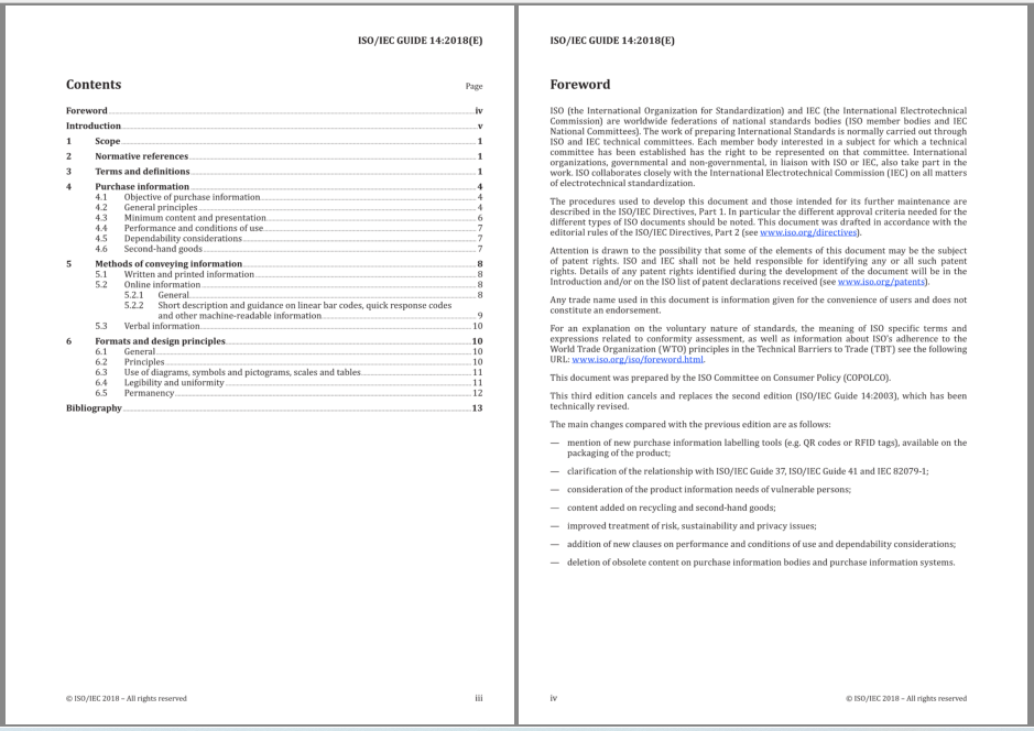 标准指南ISO/IEC GUIDE 14-2018（原版PDF）（ISO/IEC中文版翻译） 消费者对货物购买信息和服务 - 知乎