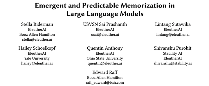 Emergent and Predictable Memorization in Large Language Models 阅读笔记 - 知乎