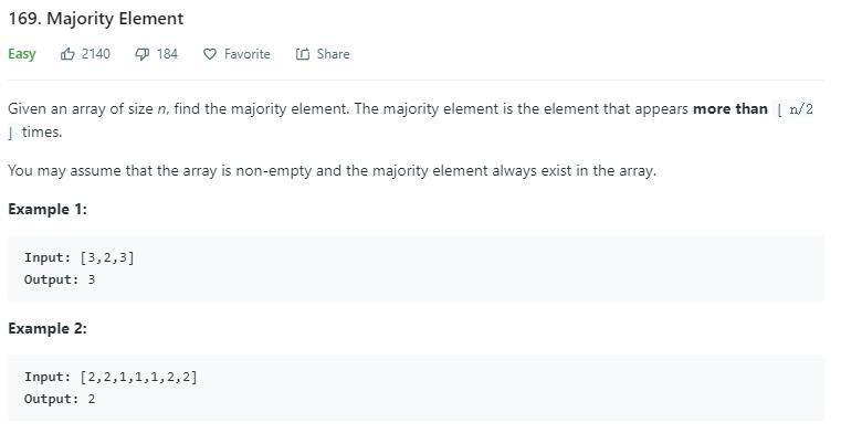 169. Majority Element - 知乎