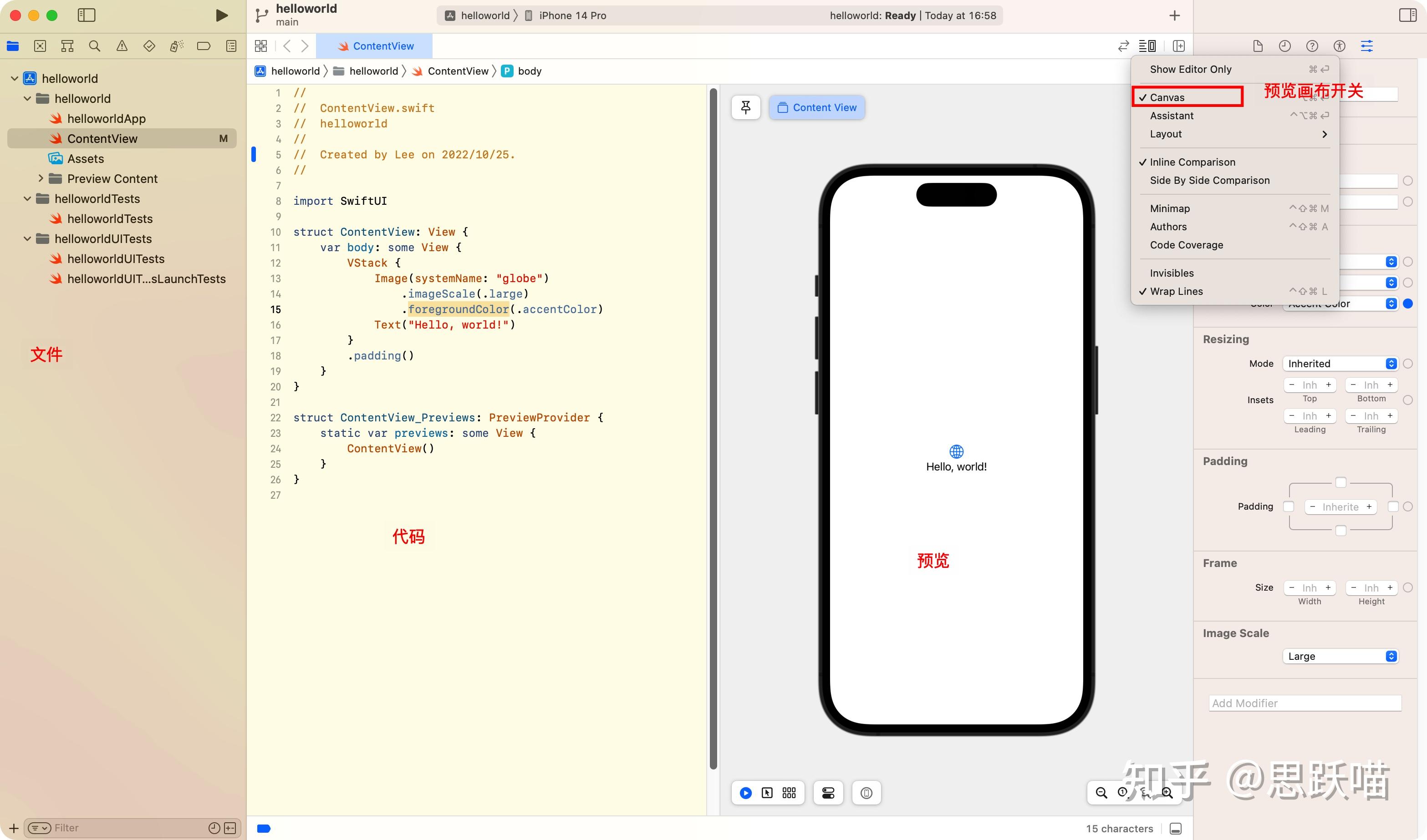 SwiftUI入门 - 1. 创建项目，xcode界面 - 知乎