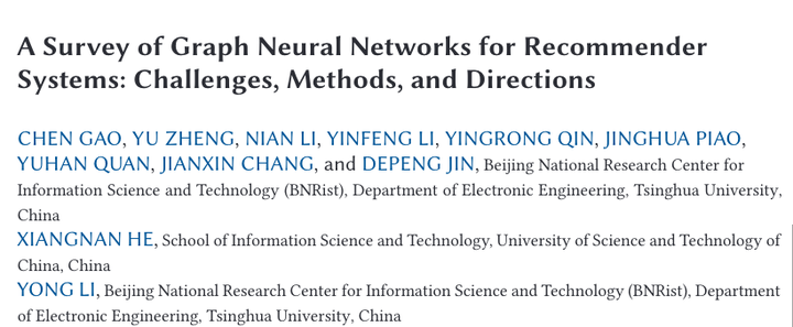 图推荐系统综述：A Survey of Graph Neural Networks for Recommender System: Challenges, Methods, and ...