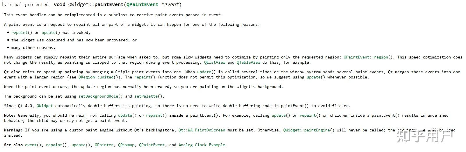 Qt中paintEvent(QPaintEvent *event)怎么理解这句话? - 知乎