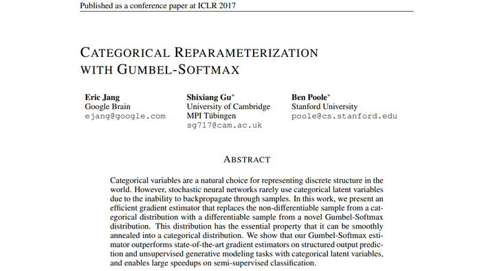Gumbel-Softmax Reparameterization Trick - 知乎
