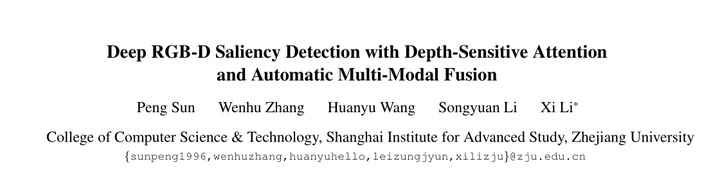 Deep RGB-D Saliency Detection with Depth-Sensitive Attention and Automatic Multi-Modal Fusion - 知乎