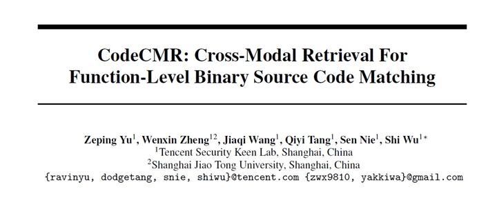 CodeCMR:跨模态二进制代码匹配 - 知乎