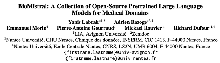 Biomistral：医学域开源预训练大语言模型的集合 - 知乎