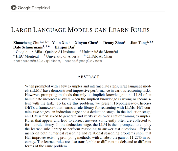 【LLM】大型语言模型可以学习规则(Large Language Models can Learn Rules) - 知乎