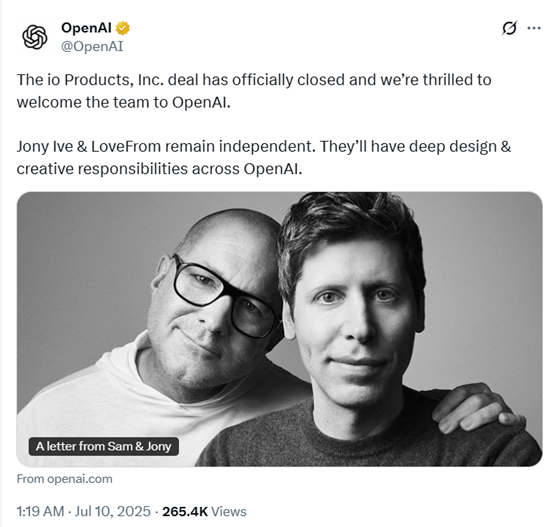 AI硬件新纪元！Jony Ive正式加入OpenAI - 知乎