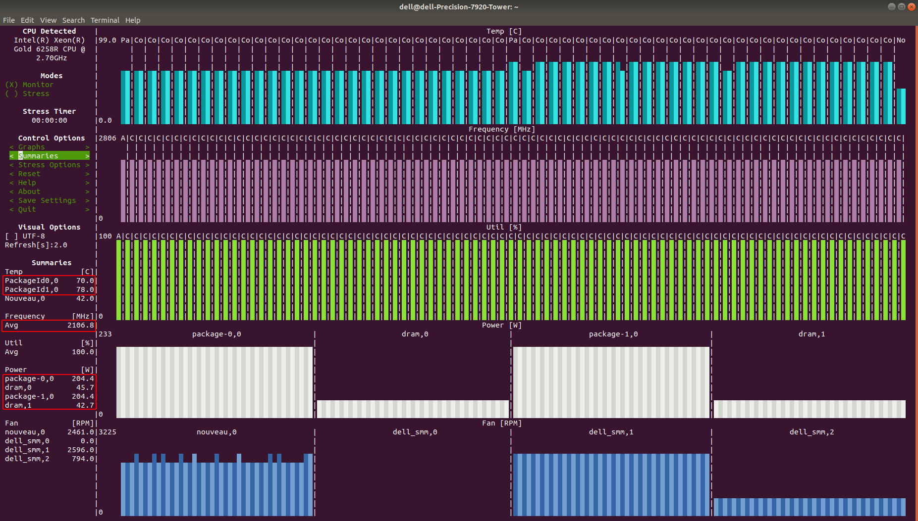 推荐一款Linux下监控CPU温度、频率、功耗的工具：s-tui - 知乎