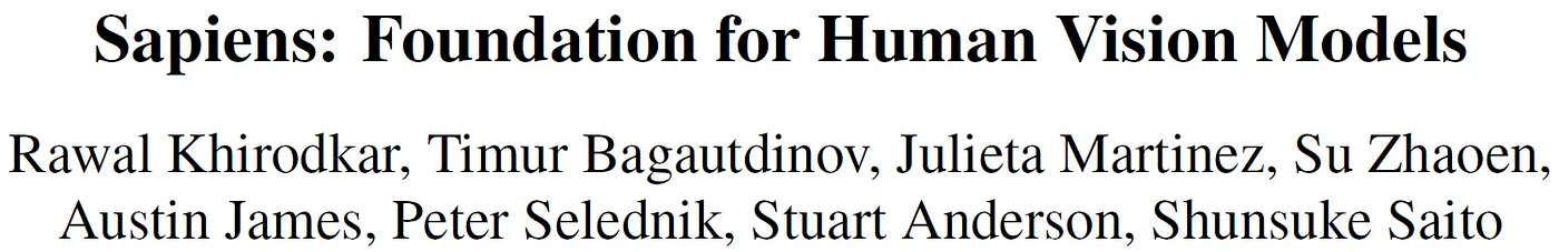 Meta AI的Sapiens：人类视觉模型的基础 - 知乎