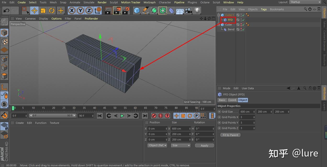 C4D中怎么使立方体中的两条边变弯曲？就是1和2变为红色这样弯曲，？ - 知乎