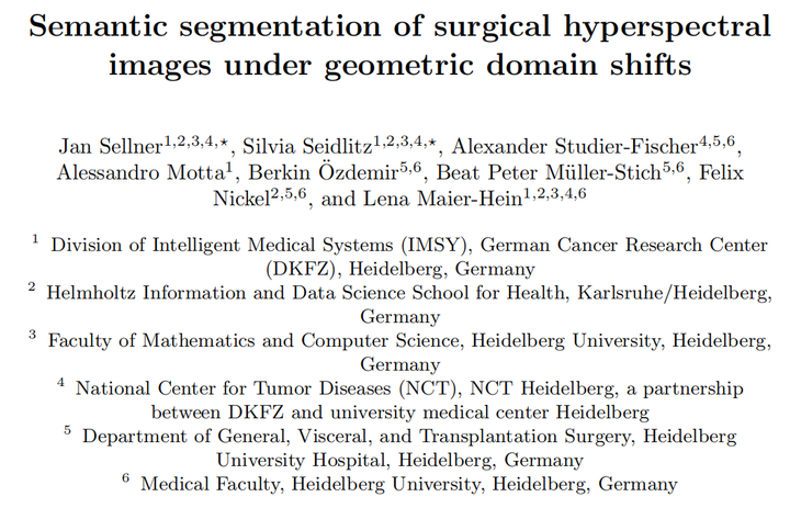 Semantic segmentation of surgical hyperspectral images under geometric ...