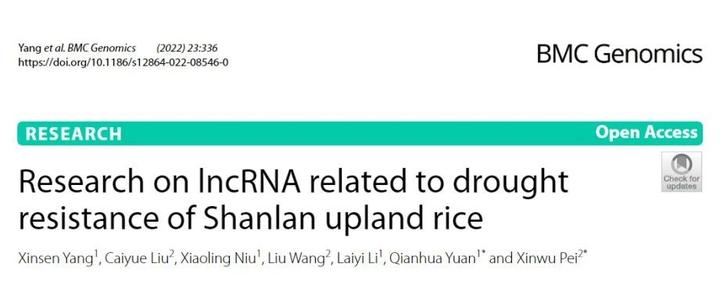 BMC Genomics | 海南大学热带作物学院 | 山栏旱稻干旱抗性相关的lncRNA研究 - 知乎