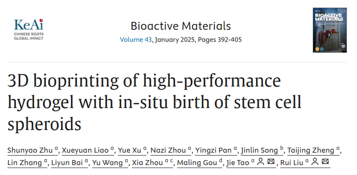 可原位生成细胞球的高性能水凝胶生物3D打印《Bioactive Materials》 - 知乎