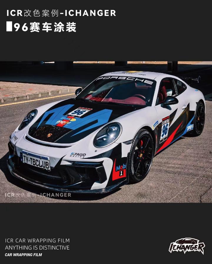 保时捷911-ICR改色膜96赛车彩绘,大胆的设计 - 知乎