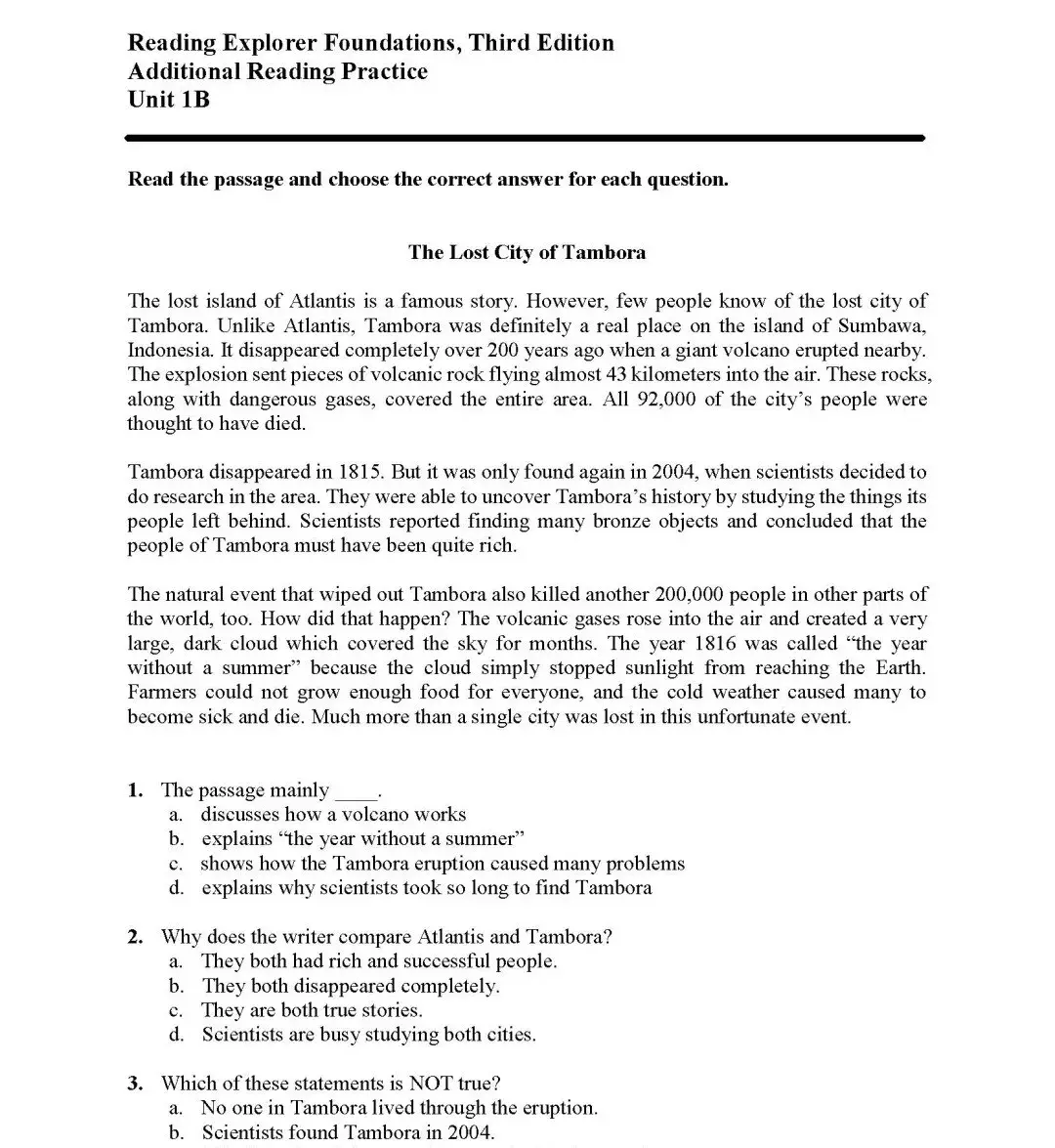 最新Reading Explorer F-5 全套练习题齐了，有答案，非常给力 - 知乎