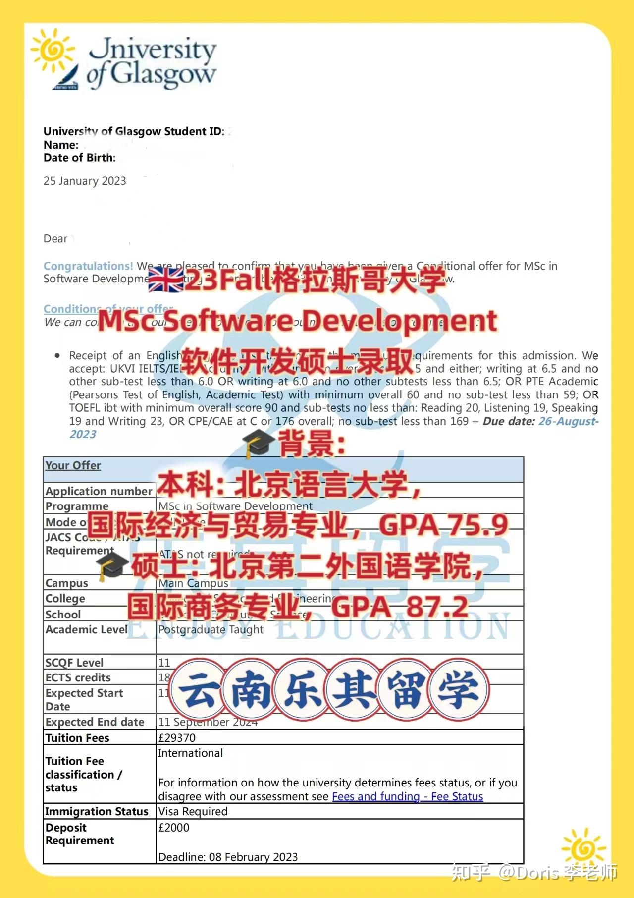 【英国留学】转码/转专业/转专业申请计算机！2023Fall 英国格拉斯哥大学MSc in Software Development软件开发硕士offer取案例分享+专业详解 - 知乎