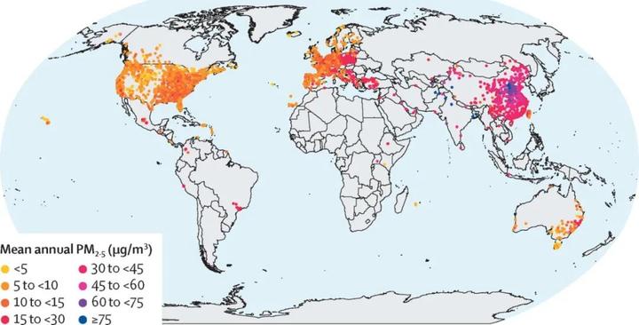 《The Lancet》：研究表明全球99%地区PM2.5超标 - 知乎