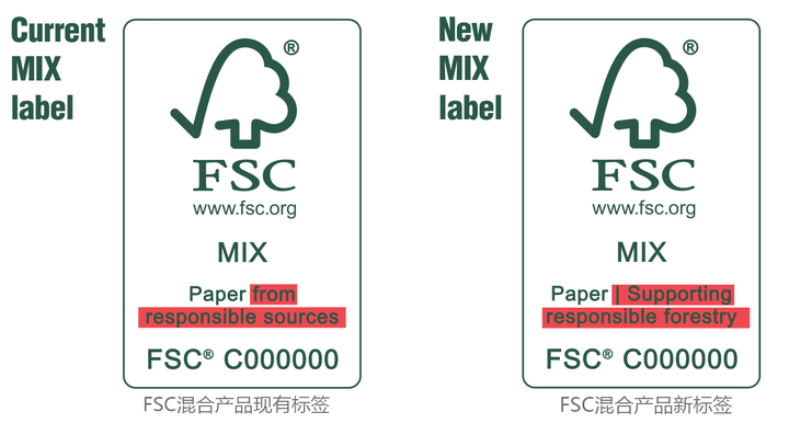 FSC Mix 标签改版---FSC将调整混合产品标签的文本 - 知乎