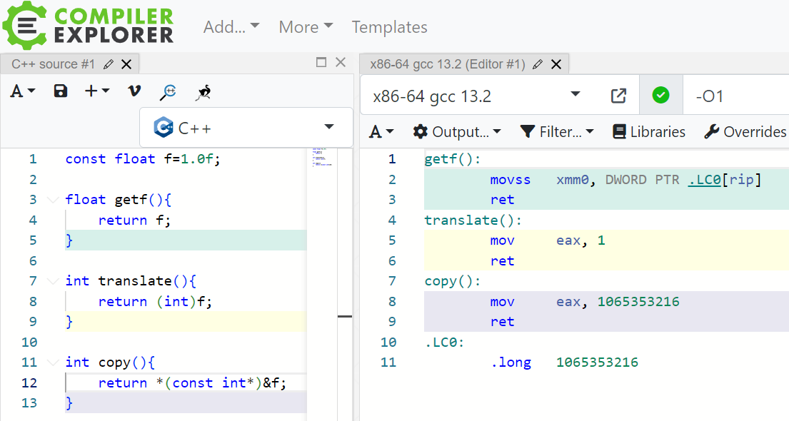 *(DWORD*)&F 和 (DWORD)F 分别在各种场景下使用的多？ - 知乎