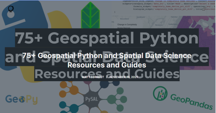 【推荐】75 地理空间 Python 和空间数据科学资源和指南 知乎