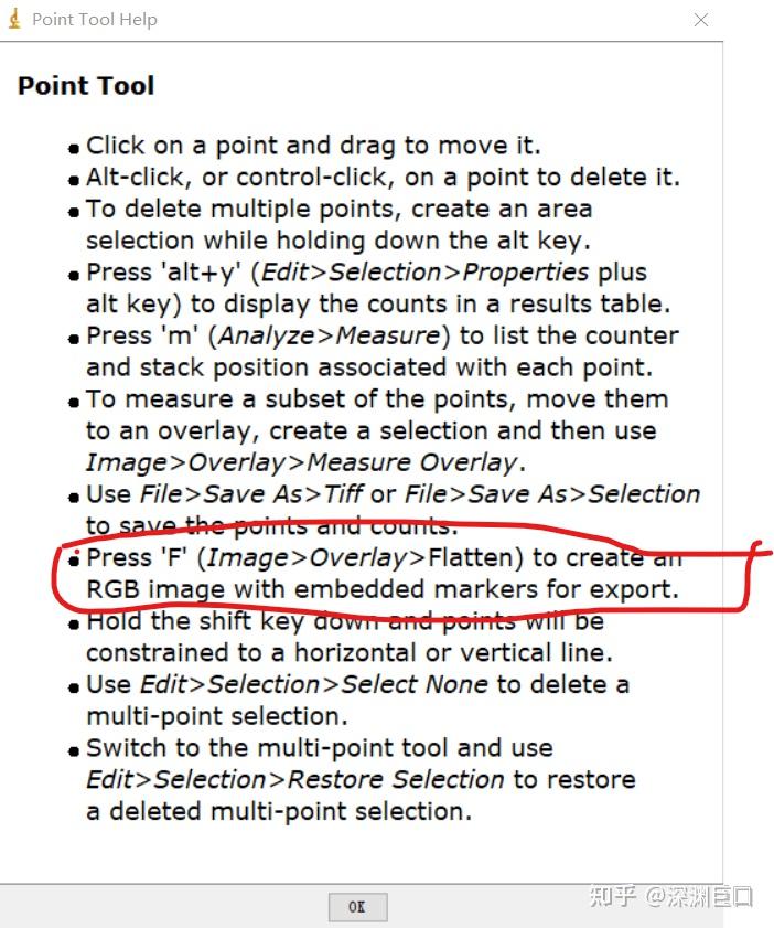 怎样使imageJ point tool对图片施加标记保存后标记可见？ - 知乎