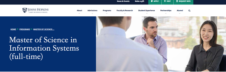 美国研究生项目｜约翰霍普金斯大學 - 信息系统硕士 JHU - MS Information Systems program - 知乎