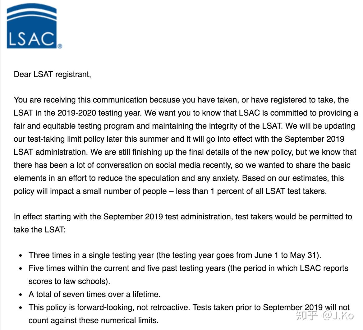 求助知友，lsat考试到底可以参加几次。？ - 知乎