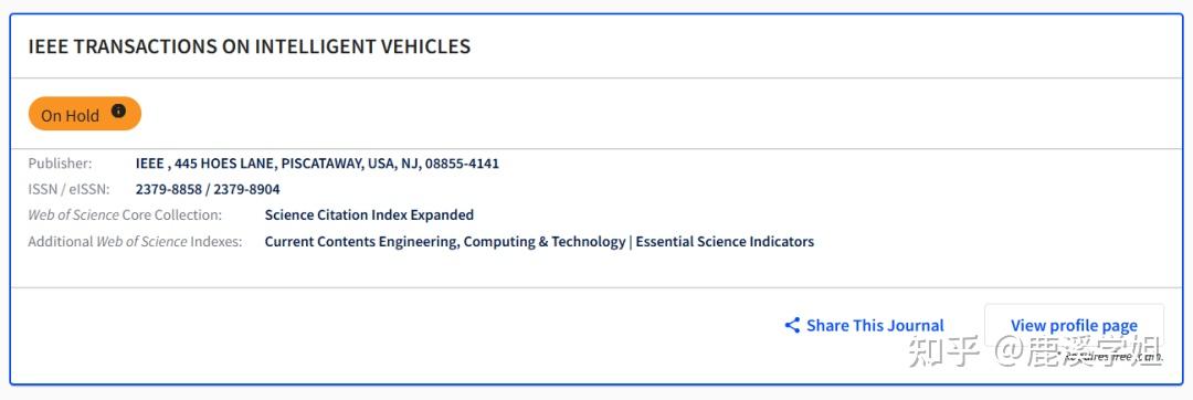 黑马逆袭！曾被“On Hold”的CCF-C刊 IEEE-TIV，竟跃升中科院1区Top！解禁在即？ - 知乎