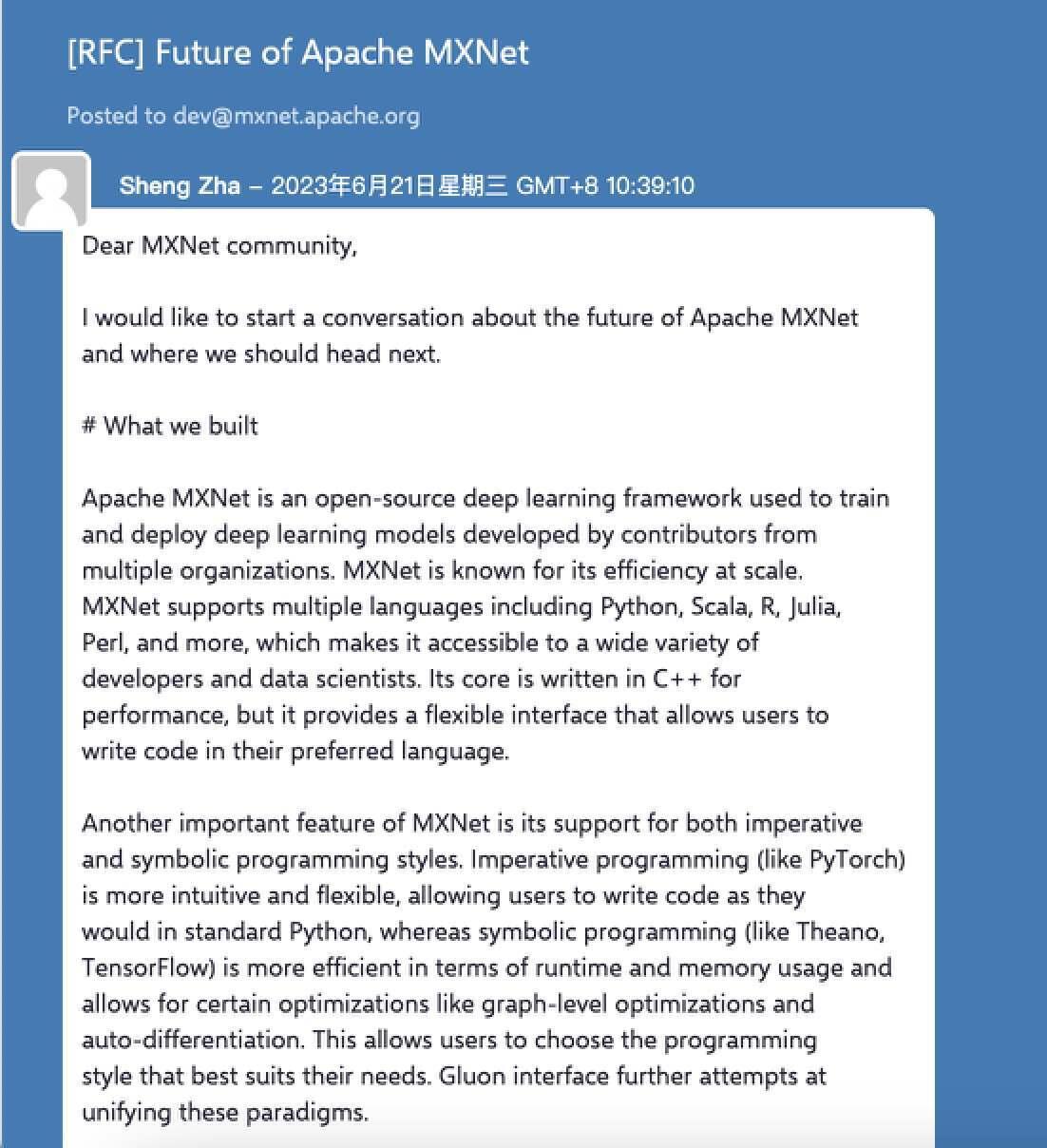 Apache 顶级项目 MXNet 退役！大神李沐创办、亚马逊首选深度学习框架如何从大厂“宠儿”到落入“冷宫”？ - 知乎