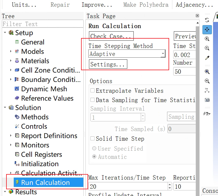 fluent里面 adaptive time setting 在哪找啊? - 知乎