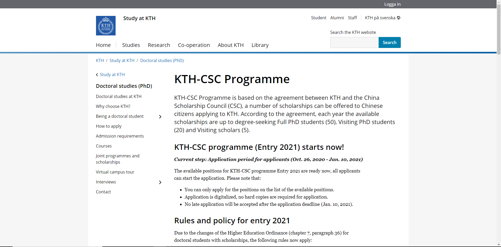 奖学金 | 2021年度KTH-CSC合作奖学金项目现已开放申请 - 知乎