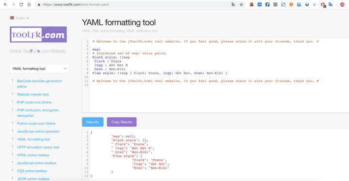 YAML、YML在线编辑器(格式化校验)解析工具-toolfk.com - 知乎
